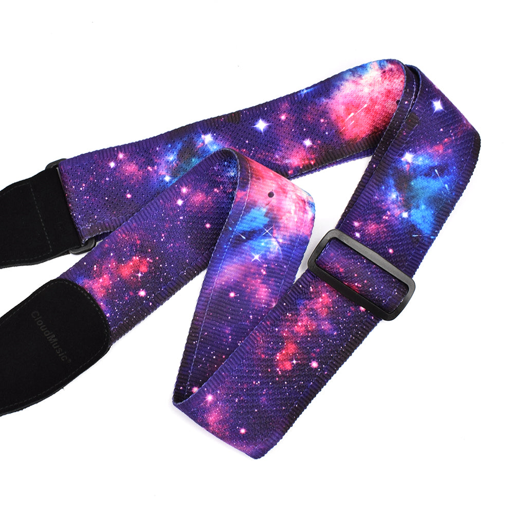 CLOUDMUSIC Guitar Strap Polyester Printing Blue Red Purple Guitar Stra