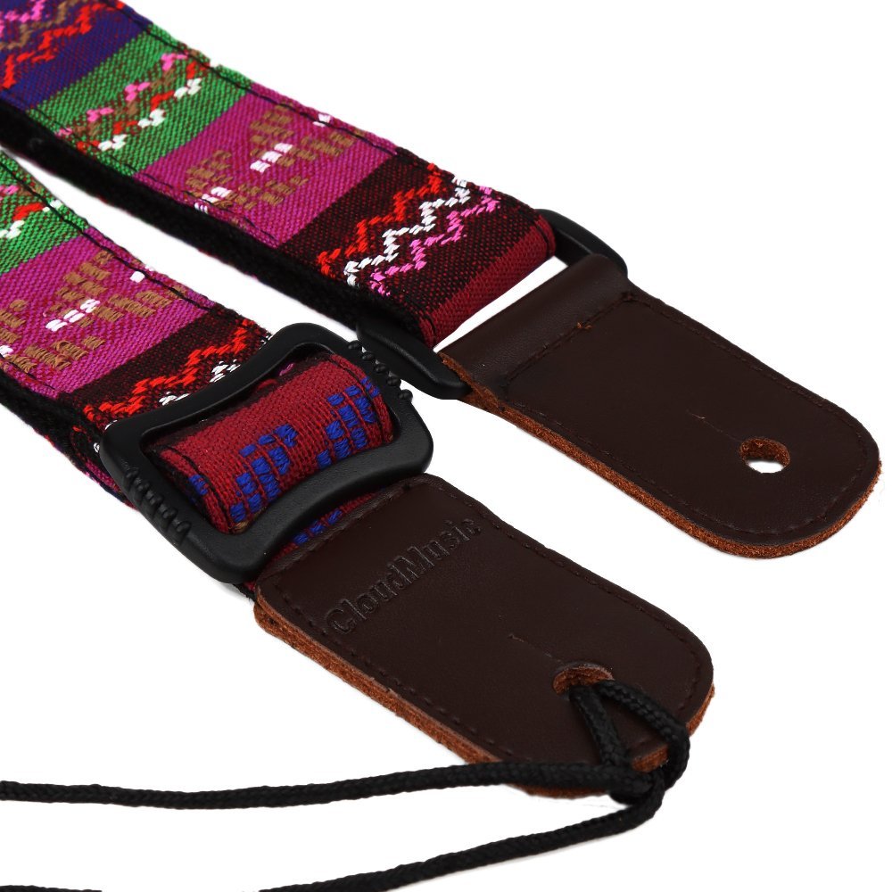 CLOUDMUSIC Colorful Hawaiian Vintage Ethnic Cotton Ukulele Strap Blue