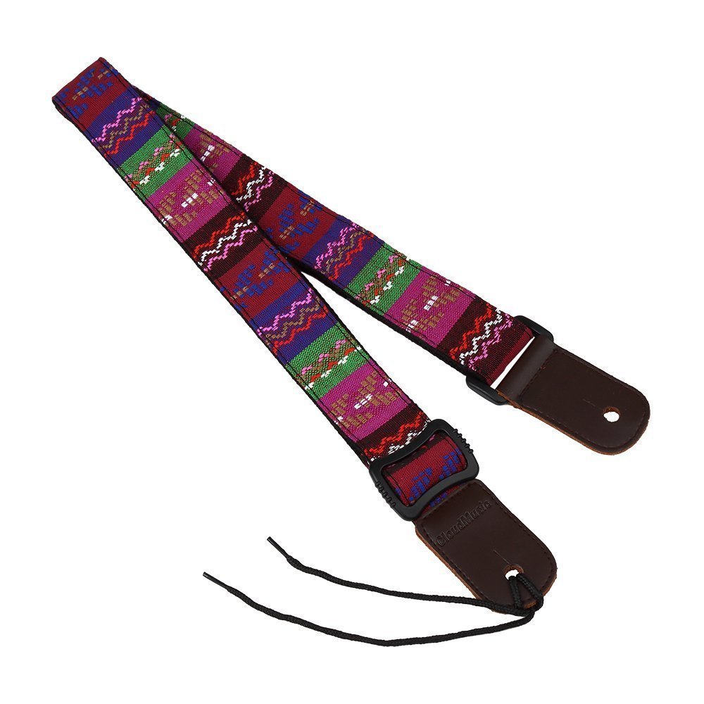 CLOUDMUSIC Colorful Hawaiian Vintage Ethnic Cotton Ukulele Strap Blue