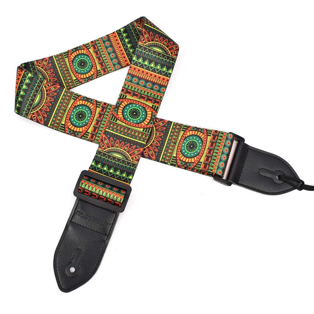 CLOUDMUSIC Guitar Strap Polyester Printing Blue Red Purple Guitar Stra