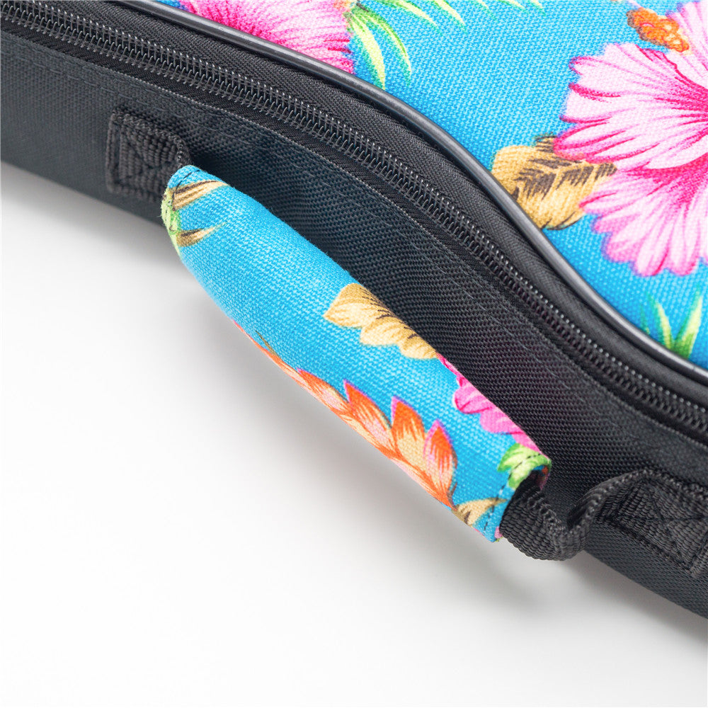 CLOUDMUSIC Hawaiian Hibiscus and Palm Ukulele Case Ukulele Backpack (H
