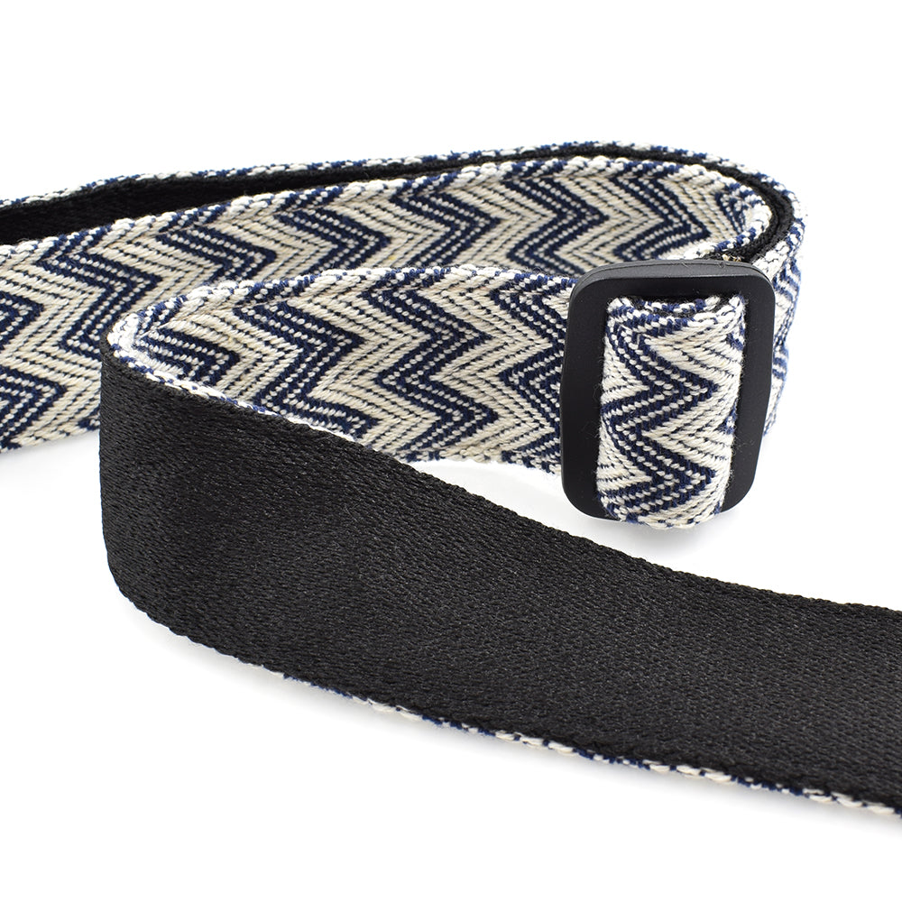 CLOUDMUSIC Hawaiian Blue Ukulele Strap With Ukulele Strap Buttons Blac